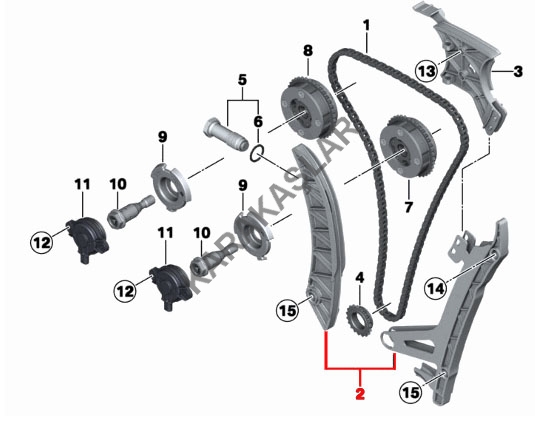 E90 3 SERİSİ EKSANTRİK ZİNCİR AY KIZAK 2004-2012 YEDEK PARÇA