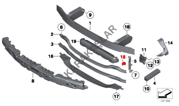 5 SERİSİ F07 GT ÖN TAMPON BAĞLANTI TUTUCUSU SOL 2008-2017 YEDEK PARÇA